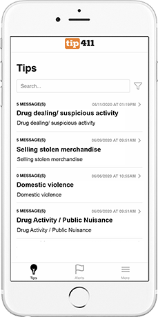 tip411 Admin App – user info